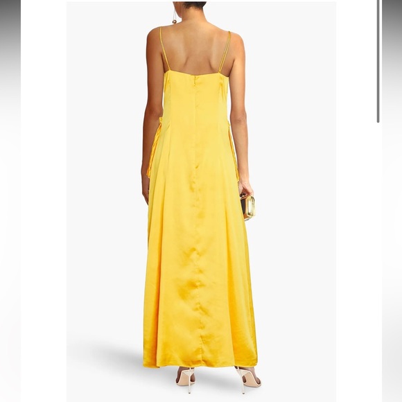 AMUR | Dresses | Amur Pleated Ruffled Satin Maxi Slip Dress | Poshmark